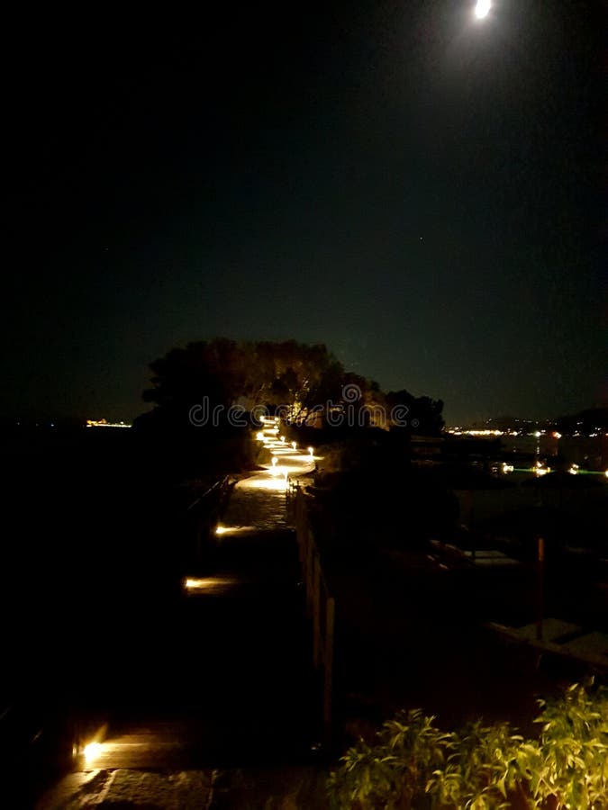 Moonlight Walk stock image. Image of recreation, dawn, destination - 586181