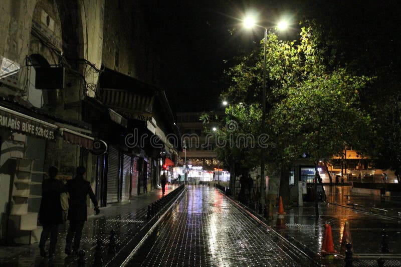Night Walk through the Turkish Streets Editorial Photography - Image of ...