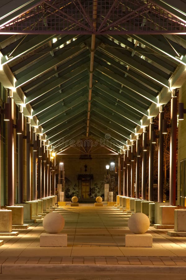 Night Walkway stock image. Image of walkway, sphere, block - 103789