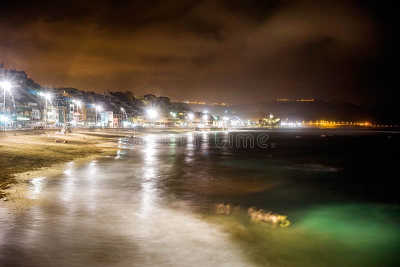 Night water stock image. Image of night, colors, long - 72781183