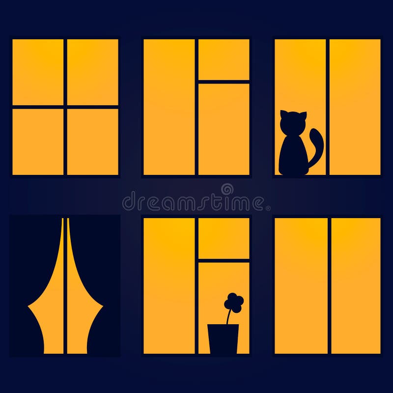 Night Window Stock Illustrations – 25,458 Night Window Stock ...
