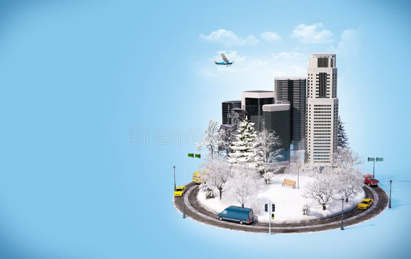 Night winter cityscape stock image. Image of flow, frost - 35405455