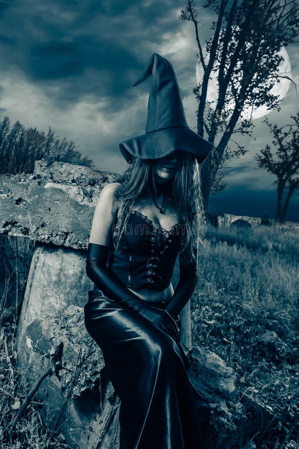 Night of the Witch stock photo. Image of female, girl - 256869056