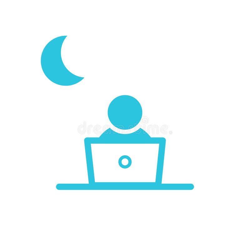 Night Working Icon, Office, Avatar, Person Stock Vector - Illustration ...