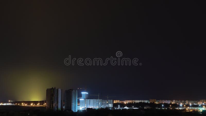 Night Works with Construction Site Area. Development on Construction ...