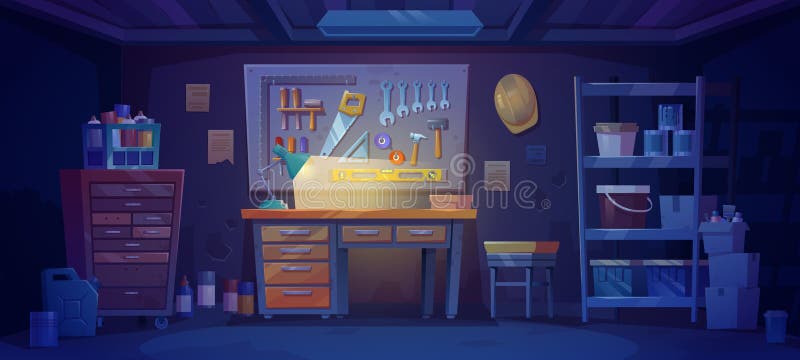 Garage Room Interior for Tool Storage in House Stock Vector ...