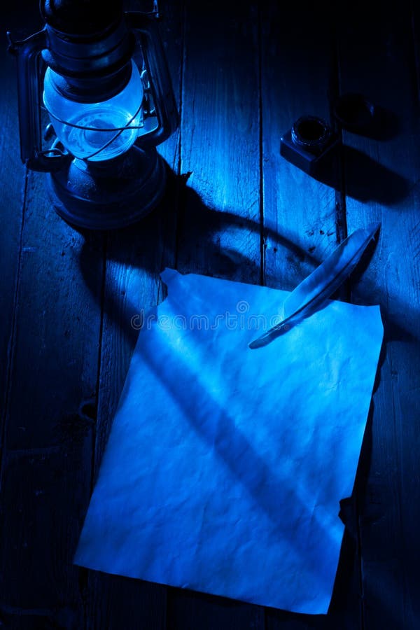 Night Writing Still Life stock photo. Image of copy, blank - 20754238