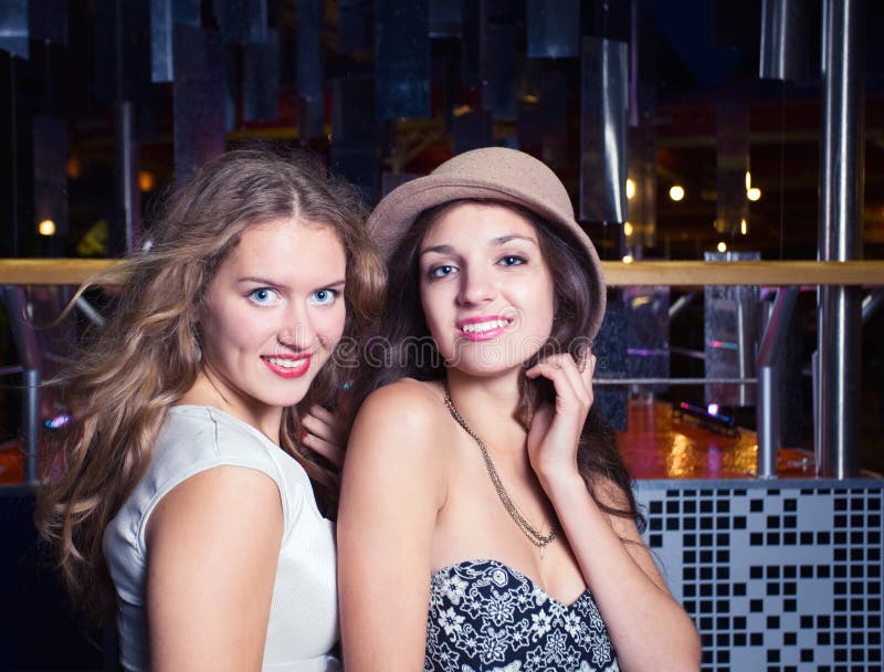 Girls in a night disco stock photo. Image of nightclub - 23611230