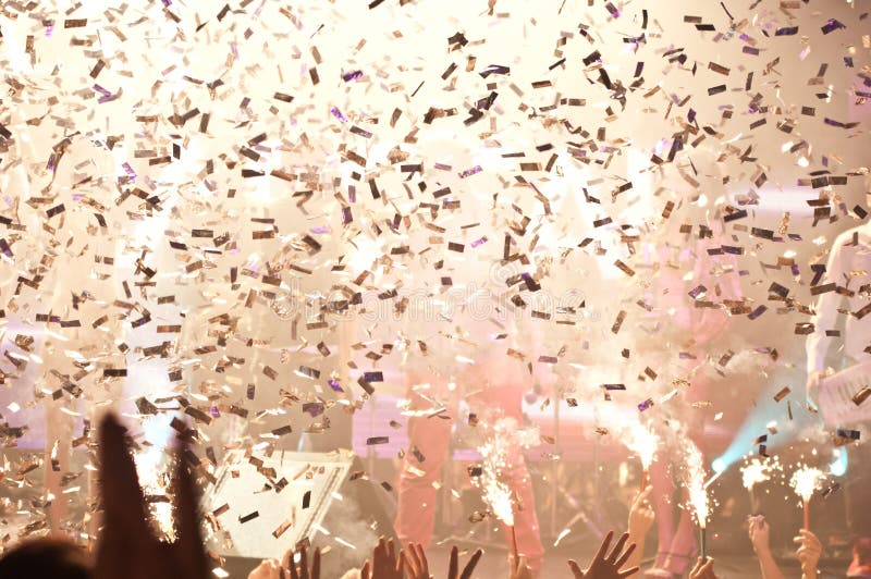 Nightclub Lights and Confetti Stock Photo - Image of glittery, glass ...