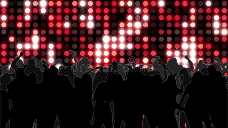 Nightclub with Red Mosaic Wall of Light and Dancing Crowd Stock Video ...