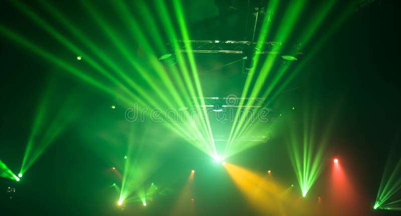 Nightclub Stage Illuminated with Colorful Disco Lights Generated by AI ...