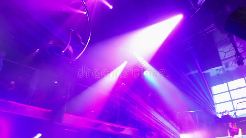 Nightclub, Working Light Music at the Disco, Multi-colored Lights ...