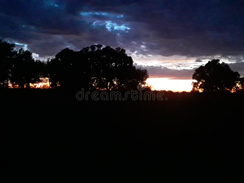 Nightfall at Duwel Hill Oklahoma Home Sweet Home Stock Photo - Image of ...