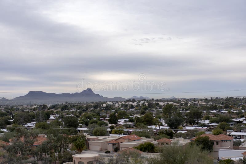 Nightfall Mountain View and the Villages Stock Photo - Image of ...
