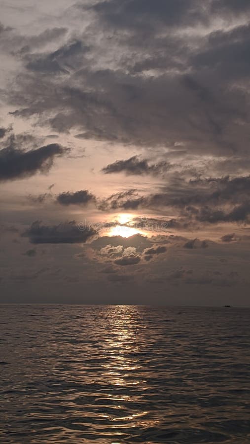 Nightfall sea sunset stock image. Image of middle, afternoon - 270597397