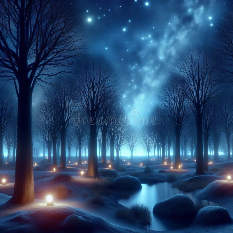 Nightfall Stars Emerging Contemplative As Night Falls and Stars Stock ...