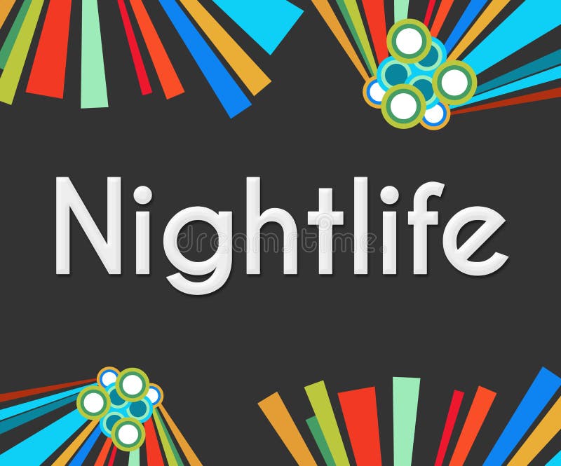 Nightlife Dark Colorful Elements Stock Illustration - Illustration of ...