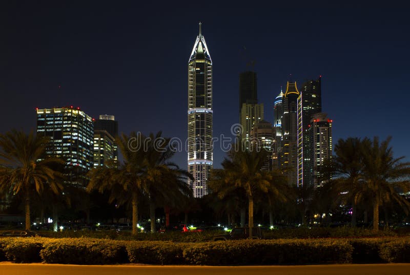 Nightlife in Dubai. UAE editorial image. Image of lights - 260338680