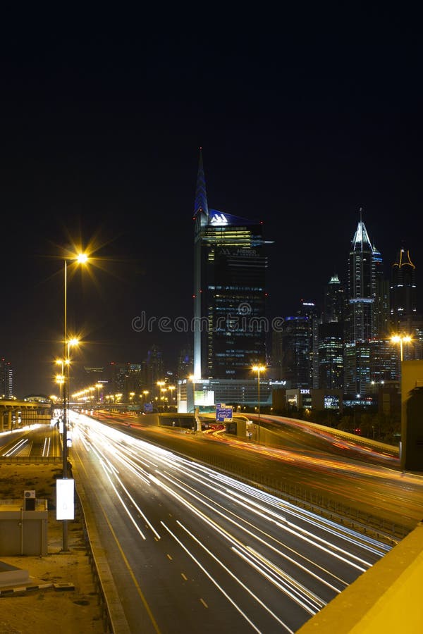 Nightlife in Dubai. UAE editorial image. Image of dusk - 260338705