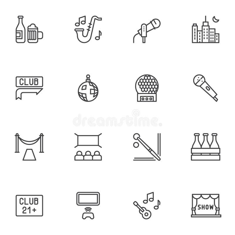 Nightlife Collection Neon Signs Design Template Set Logos In Neon