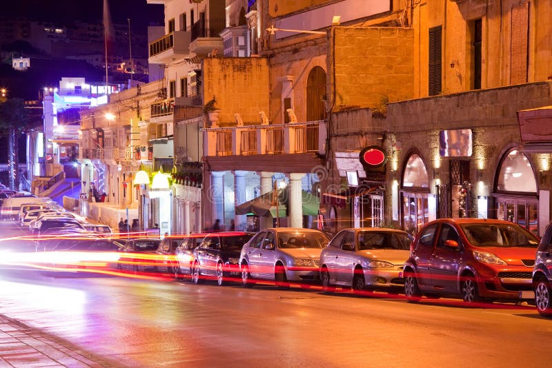 Nightlife in Paceville. Malta Stock Image - Image of street, ordinary ...