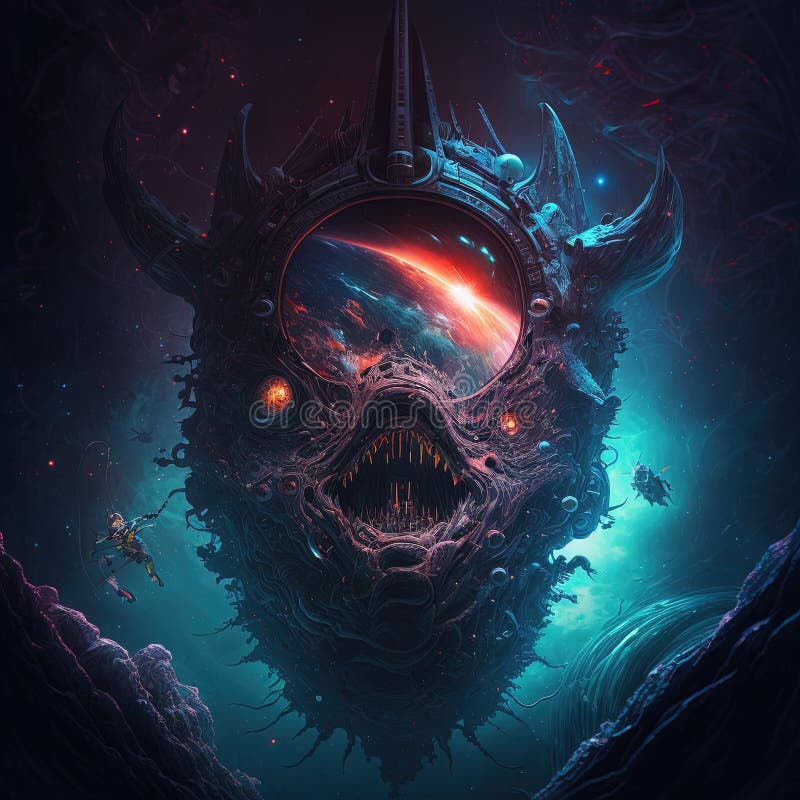 Nightmare in Deep Space. a Science Fiction Horror Concept. Generative ...