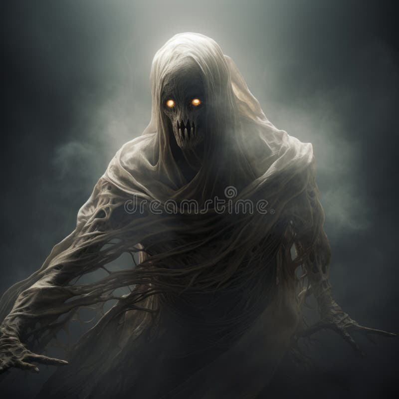 Nightmare Ghost: a Creepy Dark Image of a Ghostly Creature Stock ...