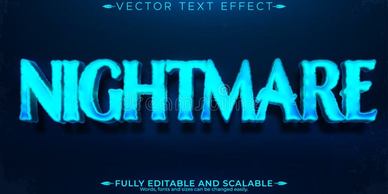 Nightmare Text Effect, Editable Cyberpunk and Neon Text Style Stock ...