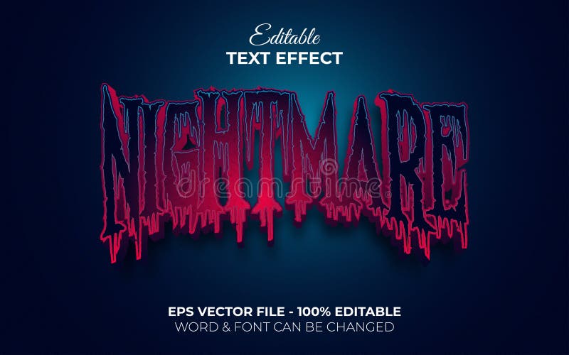 Nightmare Text Effect Style. Editable Text Effect Halloween Theme Stock ...