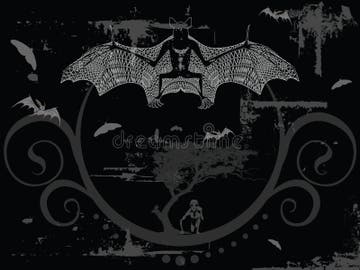 Nightmare vector - the bat stock vector. Illustration of plot - 6083841