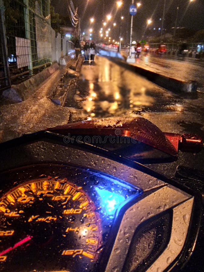 Nightride with Rain in Jakarta Indonesia Editorial Image - Image of ...