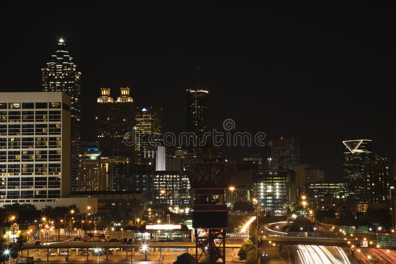 Nightscape of Atlanta stock photo. Image of atlanta, metropolis - 2046530
