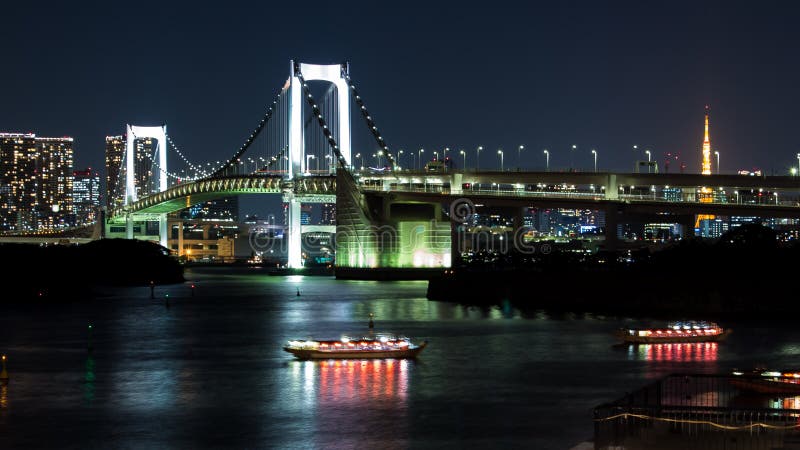 Nightscape Della Baia Di Tokyo, Giappone Fotografia Stock - Immagine di ...