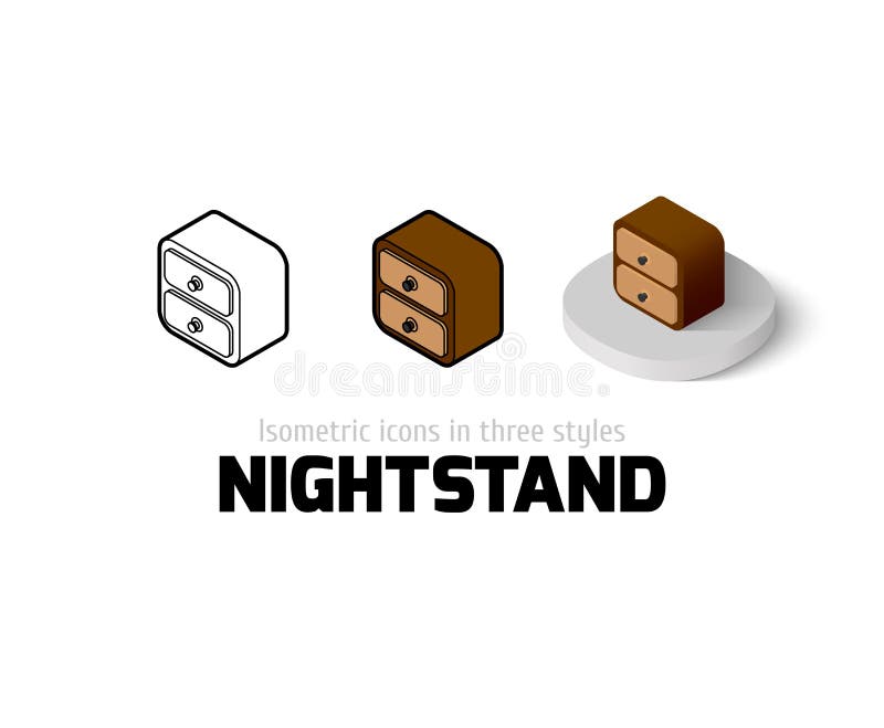 Nightstand Icon in Different Style Stock Vector - Illustration of night ...