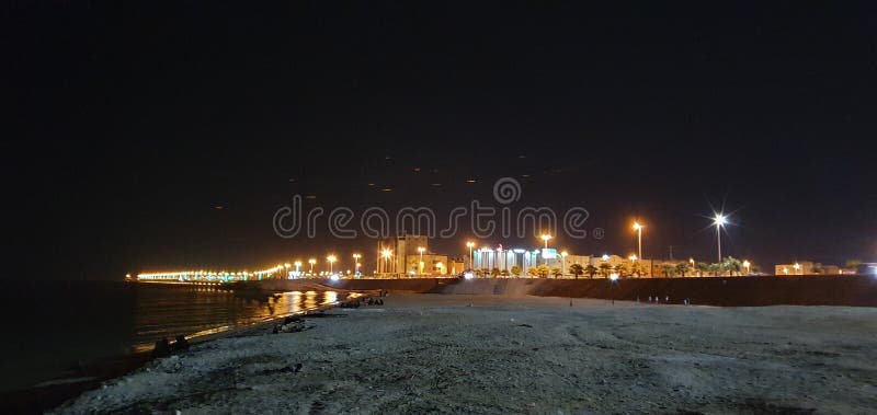 Nighttime by the Beach in Umluj Stock Image - Image of umluj, dusk ...