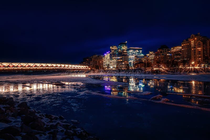 Nighttime Calgary Glow editorial image. Image of calgary - 240877680