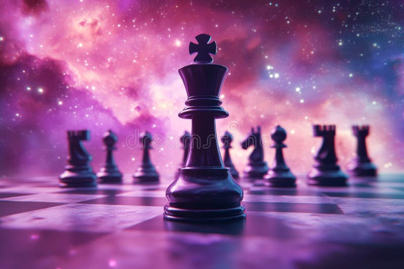 A Nighttime Chess Game Under a Starry Sky is the Theme of Chessboard ...