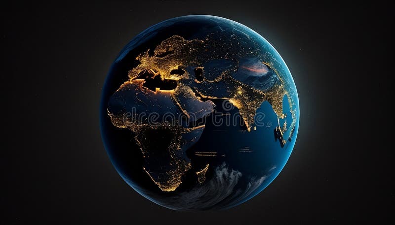 Nighttime Earth in 3D - a Mesmerizing Contrast of Lights and Darkness ...