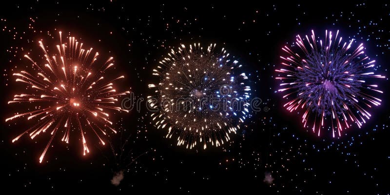 Nighttime Fireworks Display Stock Image - Image of celebration ...