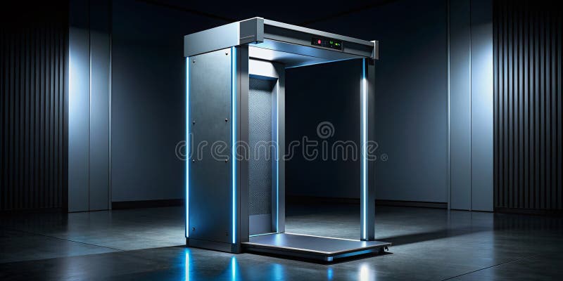 Nighttime Immigration Security Checkpoint Closeup View of Advanced ...