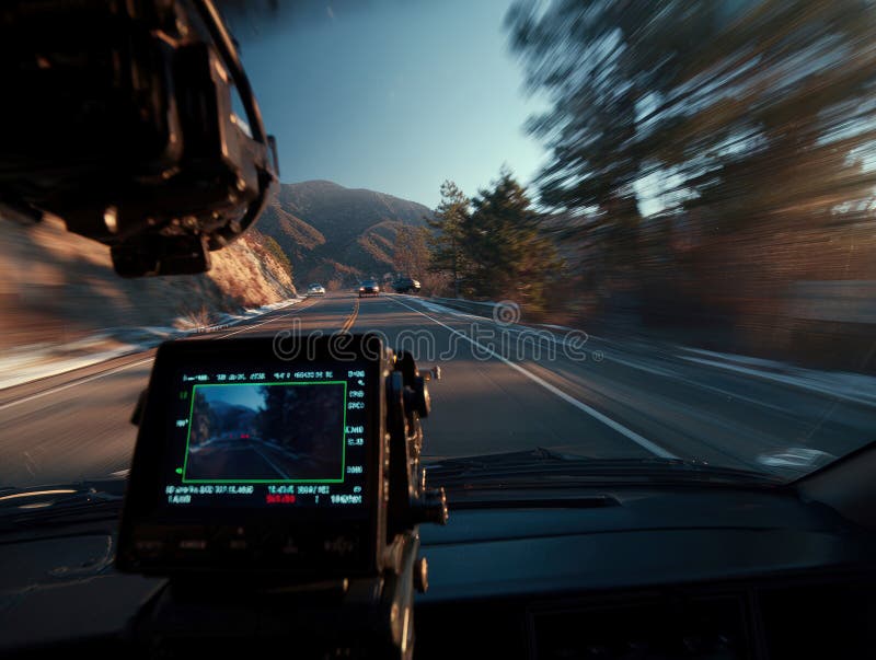 Dashboard in a Car. Wide-angle View of the Speedometer from the Driver ...