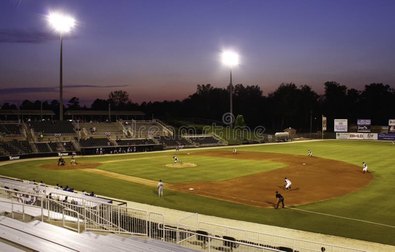 Nighttime Minor League Baseball Stadium Editorial Stock Image - Image ...