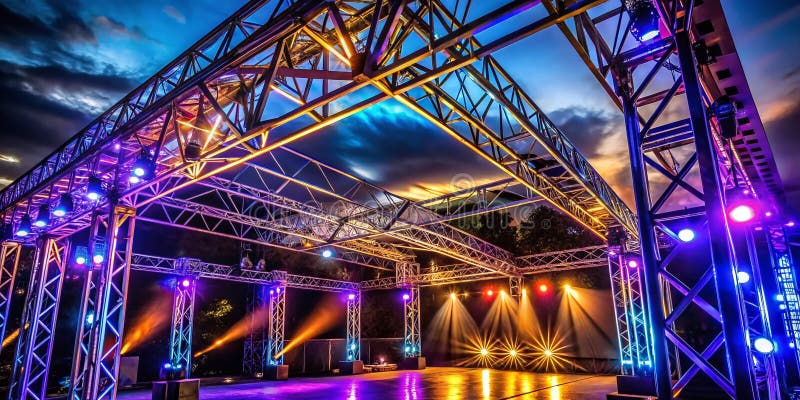 Nighttime Outdoor Event Lighting Truss Structure a Stunning Stage Setup ...