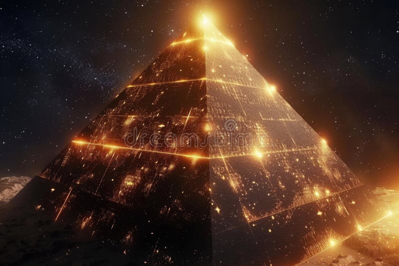 Nighttime Pyramid Structure Stock Photo - Image of architecture, silent ...