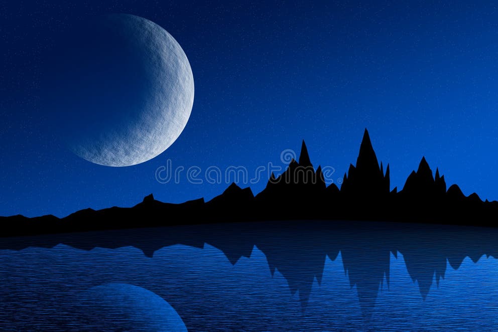 Nighttime Reflections stock illustration. Illustration of surreal - 1909264