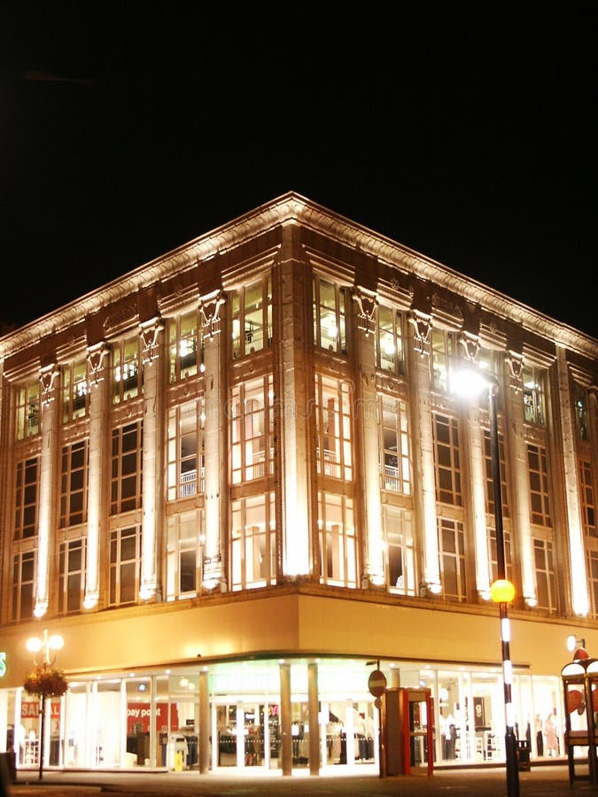 Nighttime retail stock image. Image of shopping, purchasing - 1277977