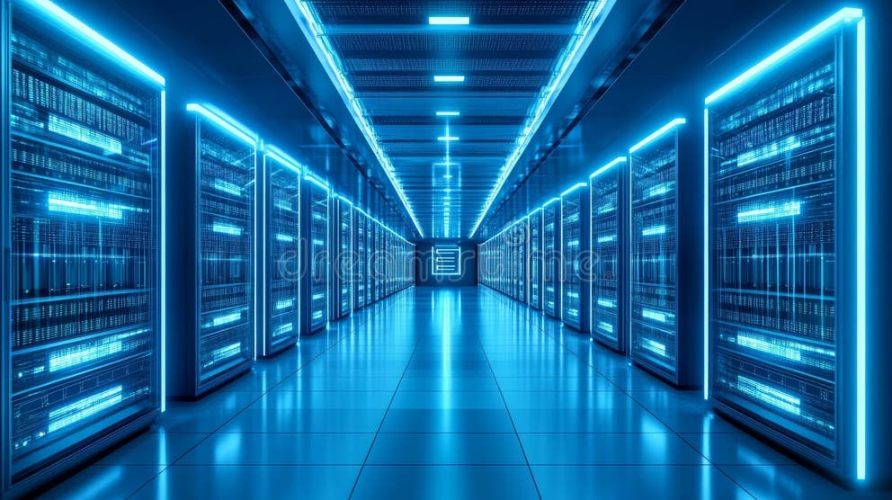 Nighttime Scene of Futuristic Workflow Automation Using AI in Digital ...