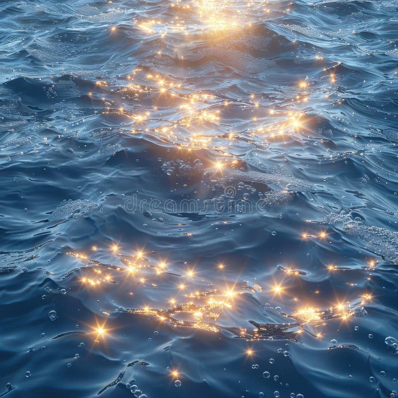 A Nighttime Scene with Glowing Lights on a Water Body, Creating a ...