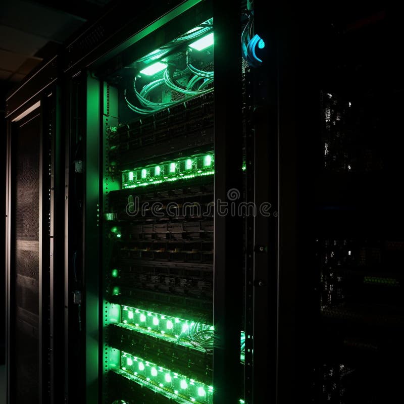 Blinking LED Lights in Server Rack Stock Illustration - Illustration of ...