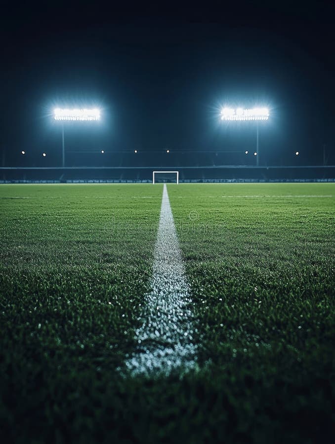 Nighttime Soccer Field stock photo. Image of professional - 378733668